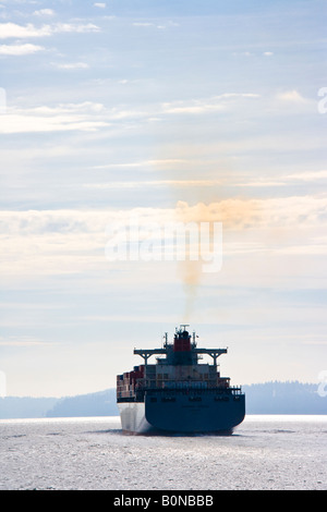Freighter. (container) ship on Puget Sound, Seattle, Washington State ...