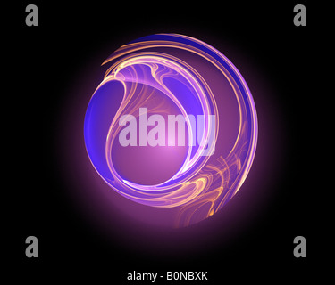 Tech fractal background - wave and curves. Abstract computer-generated ...