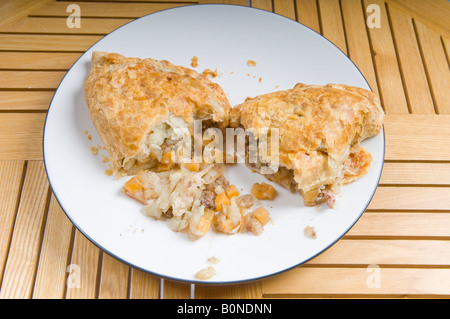 A Traditional Cornish Pasty, locally made in Cornwall Stock Photo - Alamy
