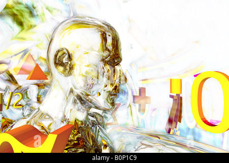 Man in the world of mathematics Stock Photo - Alamy