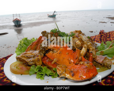 Fresh Kep crab in Kampot pepper on the beach. Kep. Cambodia Stock Photo ...