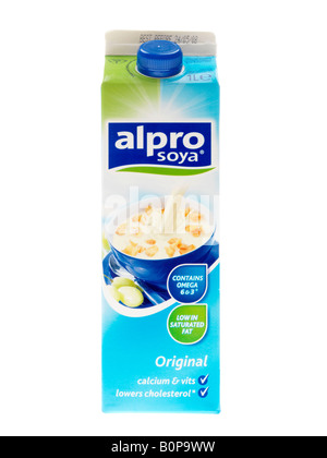 Branded Carton Of Alpro Non Dairy Healthy Soya Milk Isolated Against A ...