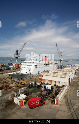 Ship in dry dock, Gibraltar Stock Photo - Alamy