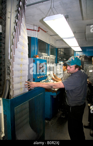 Control room for the rotary printing press at the Houston Chronicle in ...