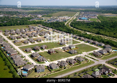 Aerial view of a suburban subdivision near Houston Texas Stock Photo ...