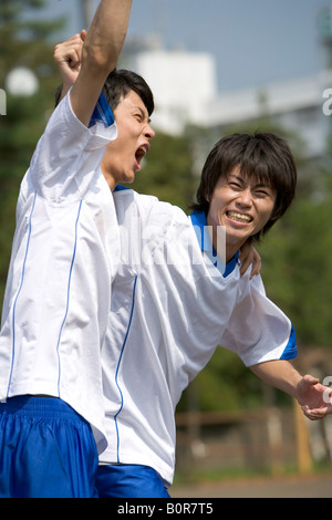 Portrait of two soccer players Stock Photo - Alamy