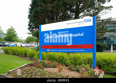 Royal Cornwall Hospital Entrance Sign Trelawny Wing Stock Photo - Alamy