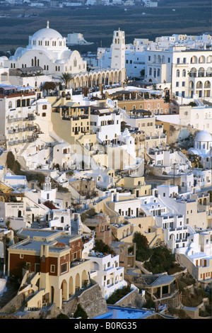 Panoramic view of the city of Thira in Santorini, Geece Stock Photo - Alamy