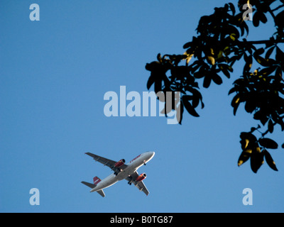 Airplane overflies the city of Sao Paulo SP Brazil 03 28 08 Stock Photo ...