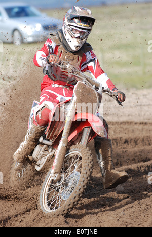 Competitor at Scottish Adult Open MotoCross Championship Tain Scotland ...