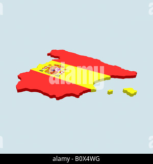 The Spanish flag in the shape of Spain Stock Photo - Alamy