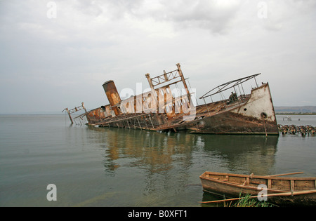 The wreck of the steam ship Robert Coryndon at Butiaba Port on Lake ...