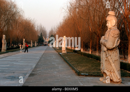 Ming Tombs, Shisanling, temple guards at spirit way, China Stock Photo ...