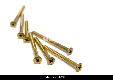 Several screws over white background Stock Photo - Alamy
