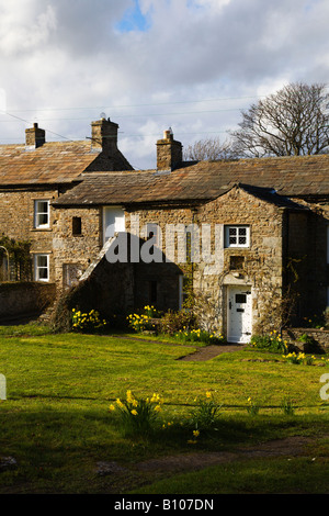 Cottages at Thornton Rust Wensleydale Yorkshire Dales England Stock ...