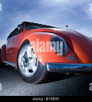 orange vw volkswagen bug beetle engine lowered modified pimped lime ...
