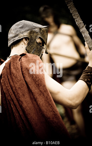 Young men prepare for battle Stock Photo - Alamy