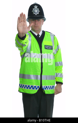 police officer wearing hi-vis vest, policing a city centre, policemen ...