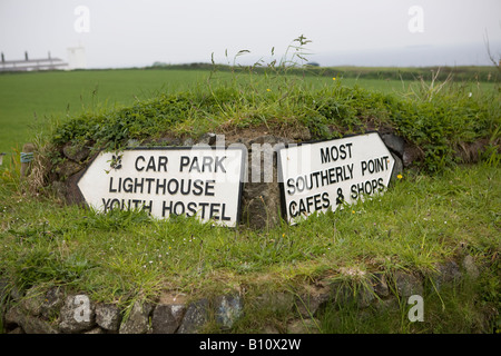 Lizard point road sign uk most southerly point Cornwall Cornish west ...
