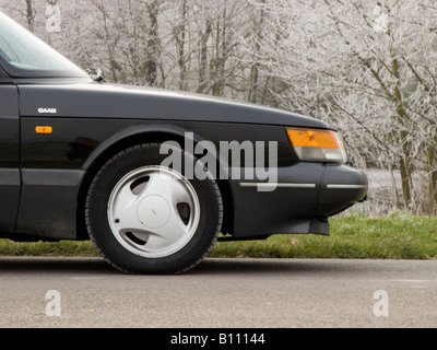 saab 900 turbo soft top convertible drop top car Stock Photo - Alamy