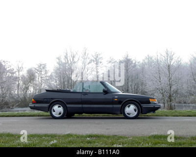 saab 900 turbo soft top convertible drop top car Stock Photo - Alamy