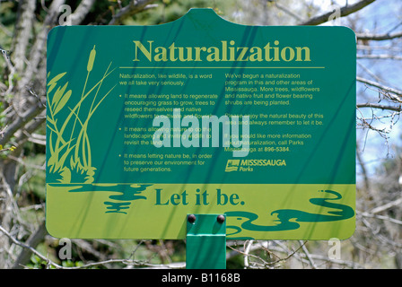 Naturalization Sign in a Mississauga Park Stock Photo - Alamy