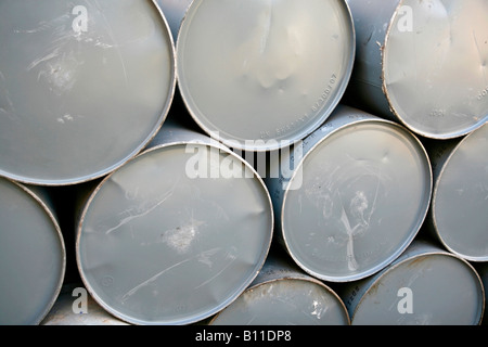 Stack of drums with poison symbol. Toxic waste concept Stock Photo - Alamy