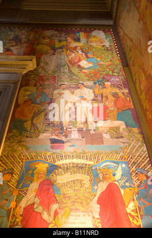 PANAMA CANAL MURAL ROOSEVELT ROTUNDA AMERICAN MUSEUM OF NATURAL HISTORY ...