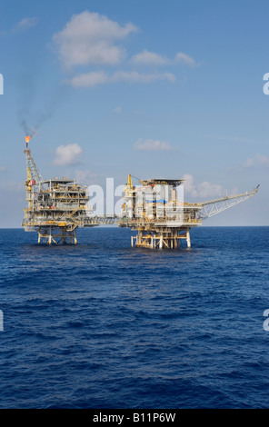 Oil production and exploration rigs in the South China Seas Natuna Anoa ...