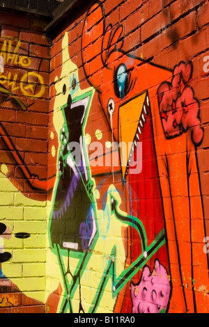 Graffiti on brick wall, Nottingham Stock Photo - Alamy