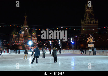 Ice skating rink Red Square Moscow Russian Federation Stock Photo - Alamy