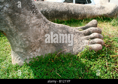 Giant feet of the modern art statue "The Boy" exhibited at Aros, Modern ...
