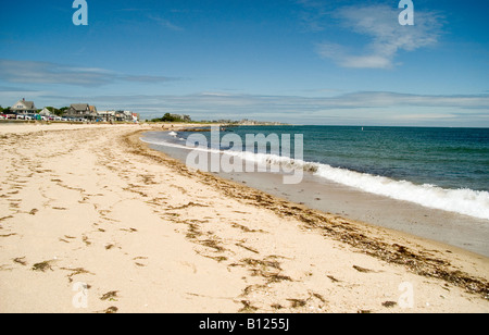 The beach at Falmouth Heights in Cape Cod, Massachusetts, offers a ...