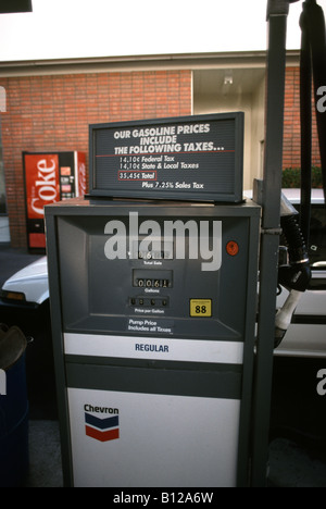 Chevron gas station sign self service gasoline prices per gallon in ...
