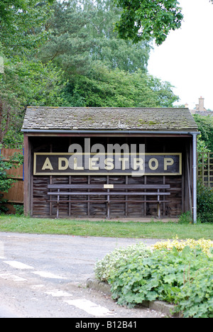Great Western railway sign - Adlestrop. The station was closed in the ...