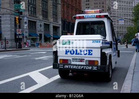 An New York Police Department 3 wheeled interceptor scooter parked on ...