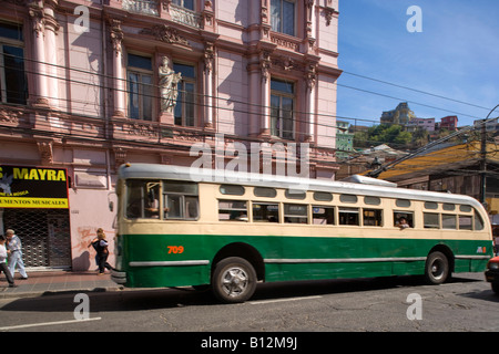 Old trolley bus. Valparaiso. Chile Stock Photo - Alamy