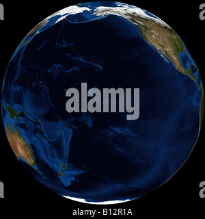 True color Terra/MODIS satellite image of Australia rendered in Lambert ...