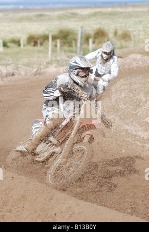 Competitors at Start Line of Scottish Adult Open MotoCross Championship ...