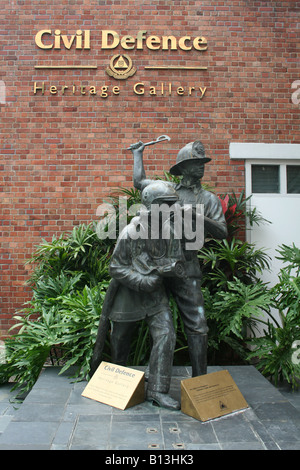 The Civil Defence Heritage Gallery in Singapore features a statue ...