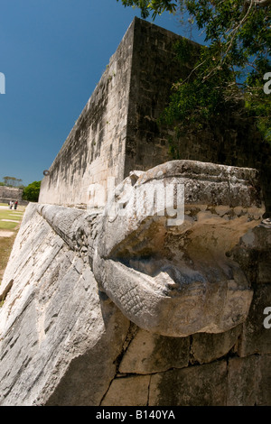 The mayan ball game arena at the ancient city of Chichen Itza in Mexico ...
