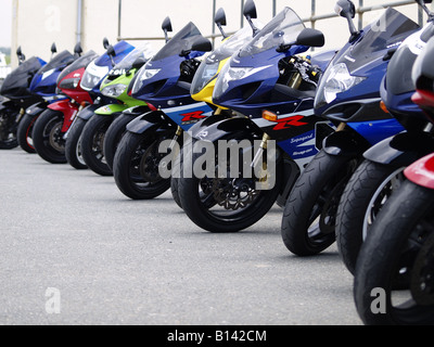 Group of motorbikes parked together Stock Photo - Alamy