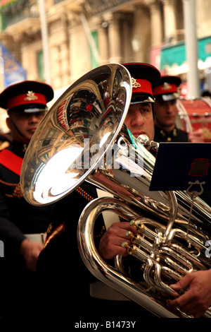 Band of the Armed Forces of Malta marching down Republic Street ...