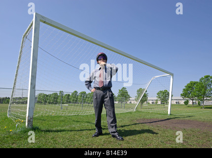 Football player defending the goal, concept Stock Photo - Alamy