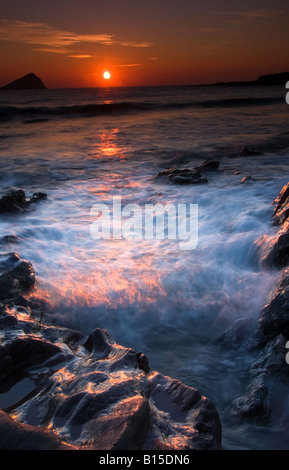 Wembury sunset Devon UK Stock Photo - Alamy