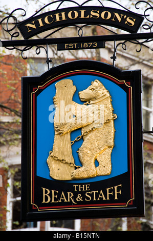 The Bear and Staff, Public House Sign, Bear Street, London, England ...