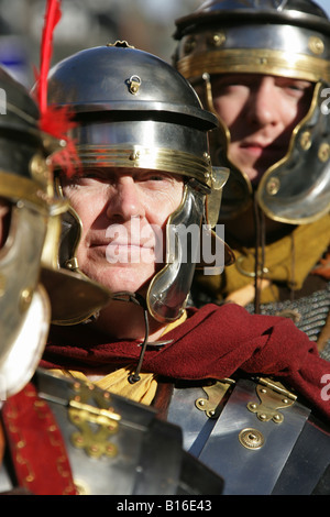 City of Chester, England. Roman soldiers and centurions marching ...