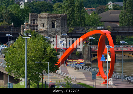 The Steel Wave Sculpture Newport Gwent Wales Stock Photo - Alamy