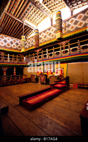 Bhutan Jakar Bumthang Valley Tamzhing Monastery building detail Stock ...