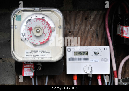 A domestic electric meter housed in an external box, Scotland, UK Stock ...